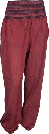 vishes Alternative Bekleidung - Leichte Damen Chino Haremshose mit dehnbarem Bund Taschen dunkelrot