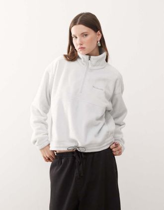 Columbia Brushy Bay - Fleece-Sweatshirt in Eisgrau mit kurzem Rei&szlig;verschluss