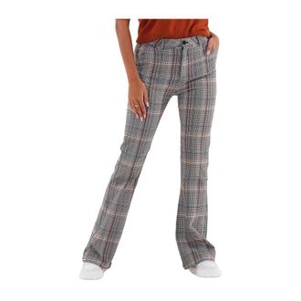 Minus Karierte Schlaghose Braun - - Trousers - Damen - Mehrfarbig - XS