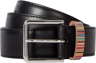 Paul Smith Homme, Accessoires, Noir, Taille: 90 CM Ceinture avec passant ray&eacute;