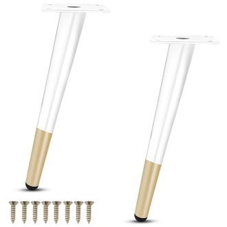 Generic Verstellbare M&ouml;belbeine Aus Metall - 4 St&uuml;ck rutschfeste Sofa Beine, Bett F&uuml;&szlig;e F&uuml;r Tisch, TV-St&auml;nder, Schr&auml;nke, Verdickte St&uuml;tzf&uuml;&szlig;e Mit Gummipads(Gold