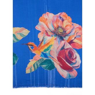 Petrusse Foulard Ic&ocirc;ne &agrave; fleurs en laine et soie