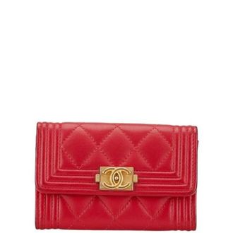 Chanel Pre-owned Matelasse Visitenkartenetui - - Pre-owned - Damen - Rot - ONE SIZE