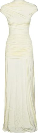 Self Portrait Femme, Robes, Beige, Taille: 38 FR Jersey Draped Maxi Dress