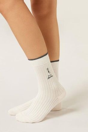 Calzedonia Socken Mit Stickerei Italian Style Wei&szlig;