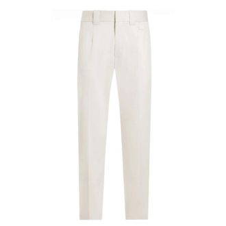 Dolce & Gabbana Schmal geschnittene Hose mit verdecktem Verschluss - - Trousers - Herren - Beige - L