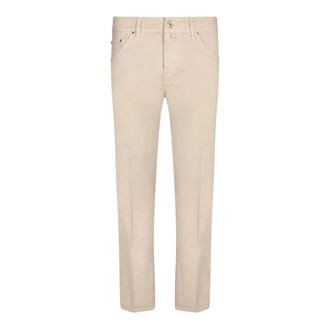 Jacob Cohen Homme, Jeans, Beige, Taille: W34 Pantalon Beige Coupe Slim en Coton Diagonal