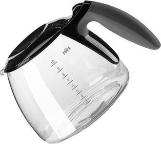 Braun Couvercle de verseuse en verre Braun KFK 500 (compatible Passion) noir/gris
