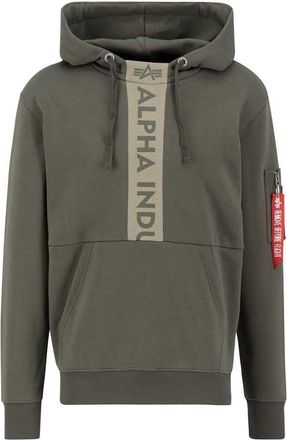 Alpha Industries Front Print Hoody Kapuzensweat für Herren Dark Olive