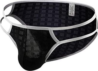 Generic Slip en maille pour homme - Taille &eacute;lastique - Coupe d&eacute;contract&eacute;e - Confortable - Culotte de sport anti-frottement - Cadeau pour homme, Noir, XXL