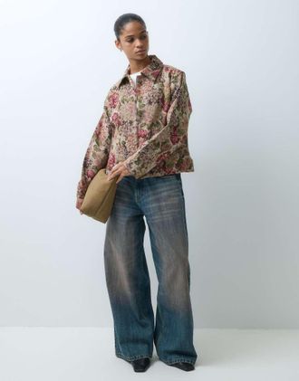Jack & Jones surchemise jacquard &agrave; imprim&eacute; fleuri-Multi