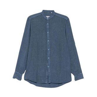 Daniele Alessandrini Homme, Chemises, Bleu, Taille: 2XL 20 Camicia Lino C/coreana