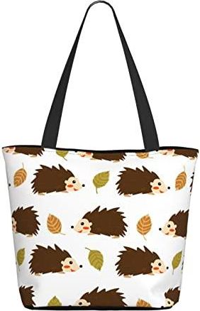 AOOEDM Sac &agrave; provisions pour femme avec feuilles dautomne et h&eacute;risson 33 x 27,9 x 17,8 cm. Le cadeau parfait pour la Saint-Valentin. Cest de la Saint-Valenti