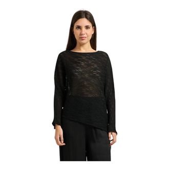 Manila Grace Femme, Pulls, Noir, Taille: 38 FR Pull semi-transparent