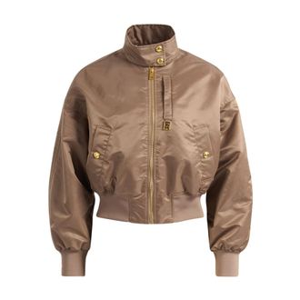 Elisabetta Franchi Femme, Vestes, Brun, Taille: 38 FR Giubbotto Argilla