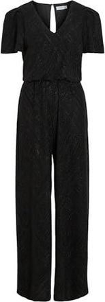 Vila Vila Vizoe V-Neck S/S Jumpsuit/DC Combinaison, Black Beauty, S Femmes