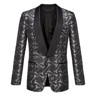 Billionaire Boys Club Jacquard Woll Dinner Jacke - - Jackets - Herren - Schwarzk - L
