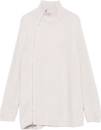 Alpha Studio Femme, Pulls, Blanc, Taille: 36 FR Pull côtelé à col montant