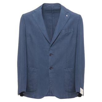Lubiam Homme, Vestes, Bleu, Taille: 3XL Veste en m&eacute;lange de lin
