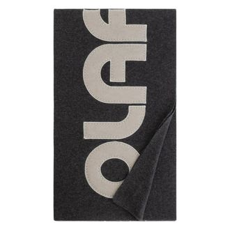 Olaf Hussein Retro Applique Scarf Dunkelgrau - - Accessories - Damen - Grau - ONE SIZE