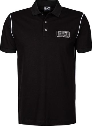 Emporio Armani Herren Polo-Shirt schwarz Baumwoll-Piqu&eacute;