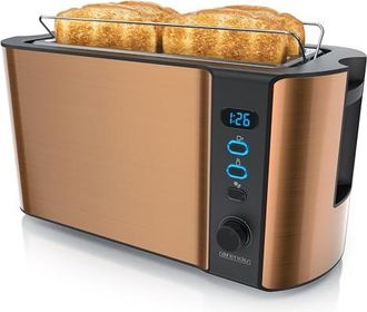 Arendo Grille Pain 2 Larges Fentes 4 tranches écran Digital - Grille-Pain Automatique 3en1-1500W - 6 Niveaux réglables décongélation réchauffe viennoiseries 