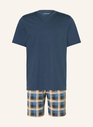 Schiesser Shorty-Schlafanzug Casual Essentials blau