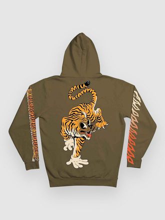 THE DUDES Tiger Bear Classic Premium Sweat &agrave; capuche vert