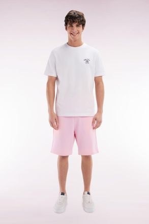 Eden Park Short En Molleton Coton Rose Coupe D&eacute;contract&eacute;e