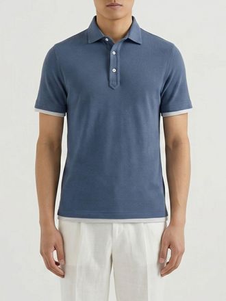 Brunello Cucinelli Polo Homme couleur Bleu Azur