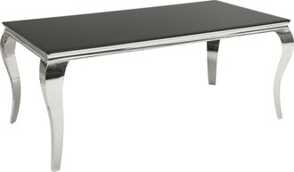 Invicta Interior Esstisch MODERN BAROCK schwarz Silber 180 cm Opalglas Tisch Esszimmertisch Barockstil