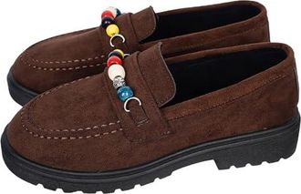 Generic Mocassins Femme Chaussures De Marche Basses Bouche Peu Profonde sans Lacets Mary Janes Mocassins Légères Semelle Souple léger Confortable Extérieur An