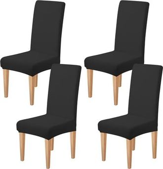 Dioxide Housse de Chaise Extensible 4 Pi&egrave;ces, Housse de Salle &agrave; Manger Amovible Lavables Couverture de Chaise Rev&ecirc;tement de Chaise pour Salle &agrave; Manger,H&ocirc;tel,D