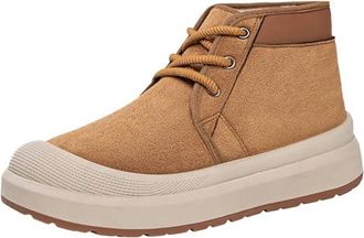 Generic Bottes de neige thermiques doublées de fourrure pour homme - Chaussures dhiver à lacets épaisses et plates - Durables - Antidérapantes - Chaudes - Cha