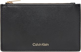 Calvin Klein Geldbörse Calvin Klein Foil Logo Top Zip Cardcase LV04F1090G Schwarz