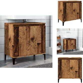 vidaXL Vidaxl - Waschbeckenunterschrank Altholz-Optik 58x33x60 cm Holzwerkstoff - Waschbeckenschrank - Waschbeckenschränke - Waschtisch