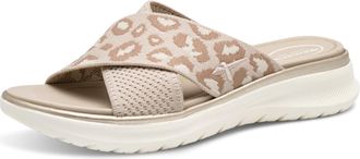 Tamaris Comfort Damen Pantoletten mit Chunky-Sohle Vegan, Mehrfarbig (Leopard), 40 EU