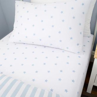 bianca Mini Star & Stripes Spannbettlaken f&uuml;r Doppelbett, Baumwolle, Blau