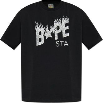 A Bathing Ape A Bathing Ape, Homme, Tops, Noir, Taille: L Logo Printed T-Shirt