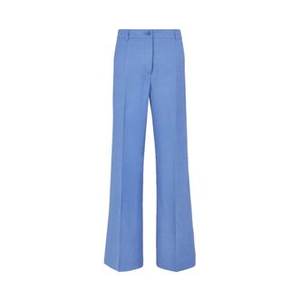 P.A.R.O.S.H. Hochtaillierte blaue Hose mit Falten - - Trousers - Damen - Blau - XS
