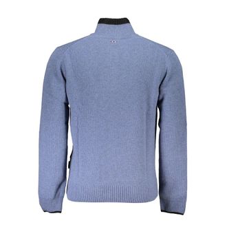 Napapijri Half-Zip Cotton-Blend Sweater - Blue