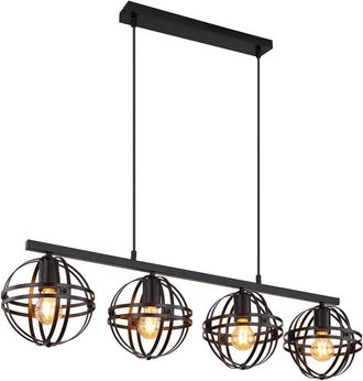 Globo Lighting Tamara Plafonnier suspendu I Bar noir mat 4 ampoules E27
