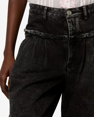 Isabel Marant Pantalon Iniza - Femme - Noir D&eacute;lav&eacute; - Taille34 - Marant &Eacute;toile