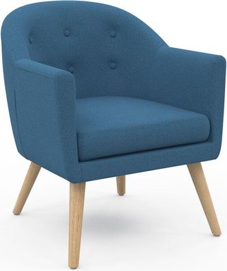 IDMarket Idmarket - Skandinavischer Sessel olan Cabriolet mit blauem Stoffbezug