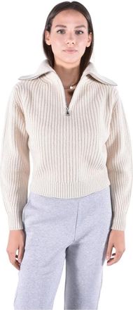 Max Mara Pullover mit hohem Kragen und halblangem Rei&szlig;verschluss - - Sweatshirts & Hoodies - Damen - Beige - XS