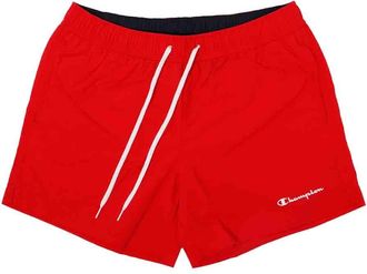 Champion Legacy Beachshorts AC Small Logo Badeshorts für Herren, Intensives Rot, L