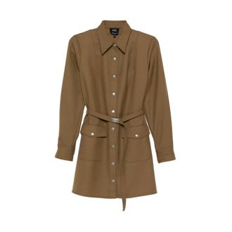 A.P.C. G&uuml;rtel-Hemdblusenkleid mit Taschen - - Dresses - Damen - Gr&uuml;n - S