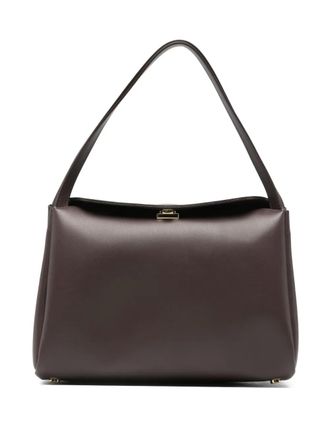 Themoir&egrave; Schultertasche mit Clipverschluss - Braun