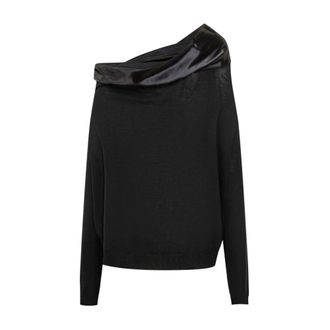 Alberta Ferretti Draped Sweater - - Knitwear - Damen - Schwarzk - M