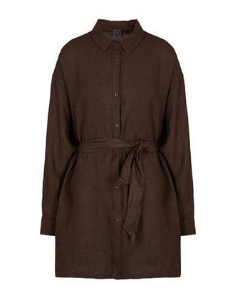 8 by YOOX LINEN BELTED CHEMISIER MINI DRESS